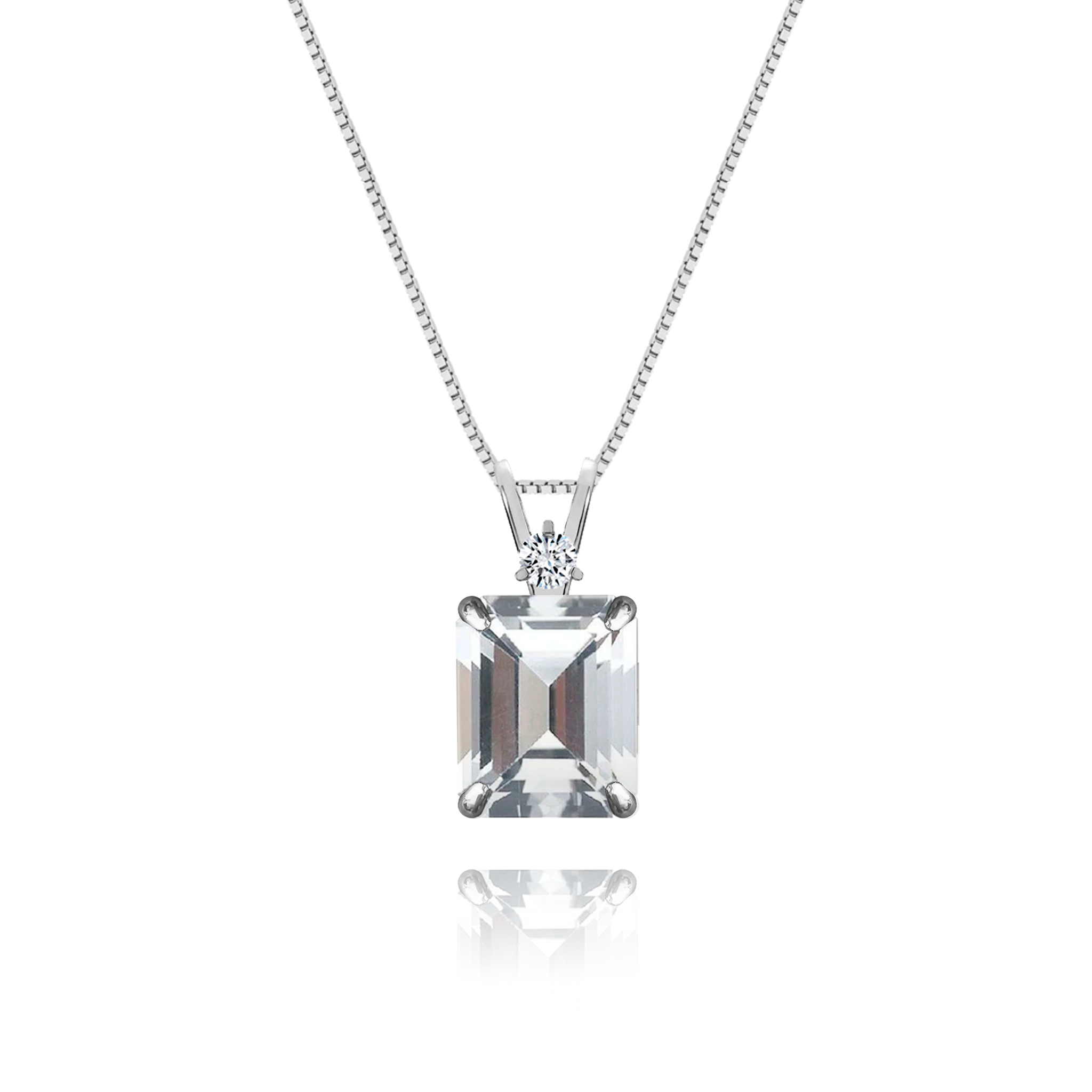 Colar Topázio Branco + Diamante - Natural - Loft Masculino